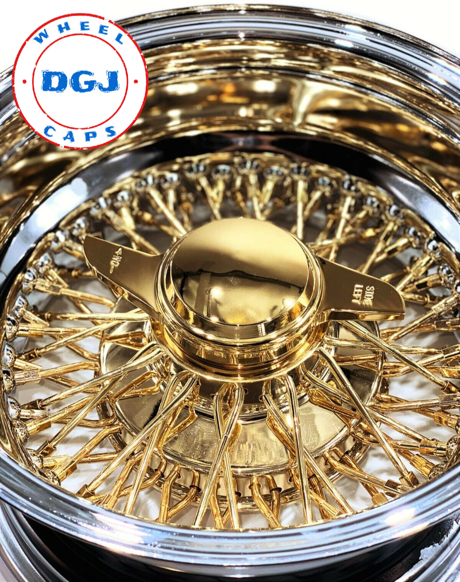 13x7 Reverse 72 Spokes Cross Lace Center Gold Lowrider Wire Wheel Rims ...