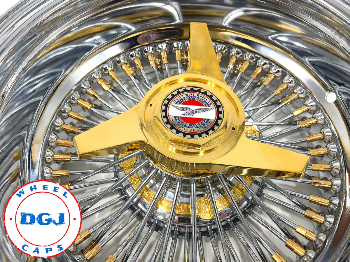 DGJ WHEEL 14x7 Rev 72 Straight Gold Nipples & Hub Ring Lowrider Rims U ...