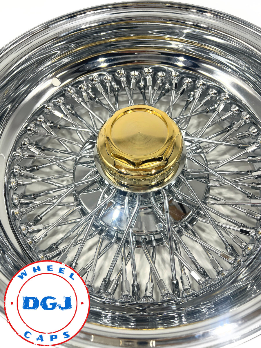 14x6 Rev 72 Spoke Cross Lace All Chrome w/Gold Knockoff Lowrider Wire ...