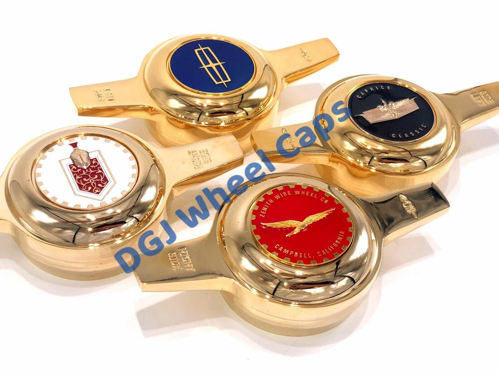 Zenith Cut Gold Knock-Off Spinners for Lowrider Wire Wheels – DGJ Wheel ...